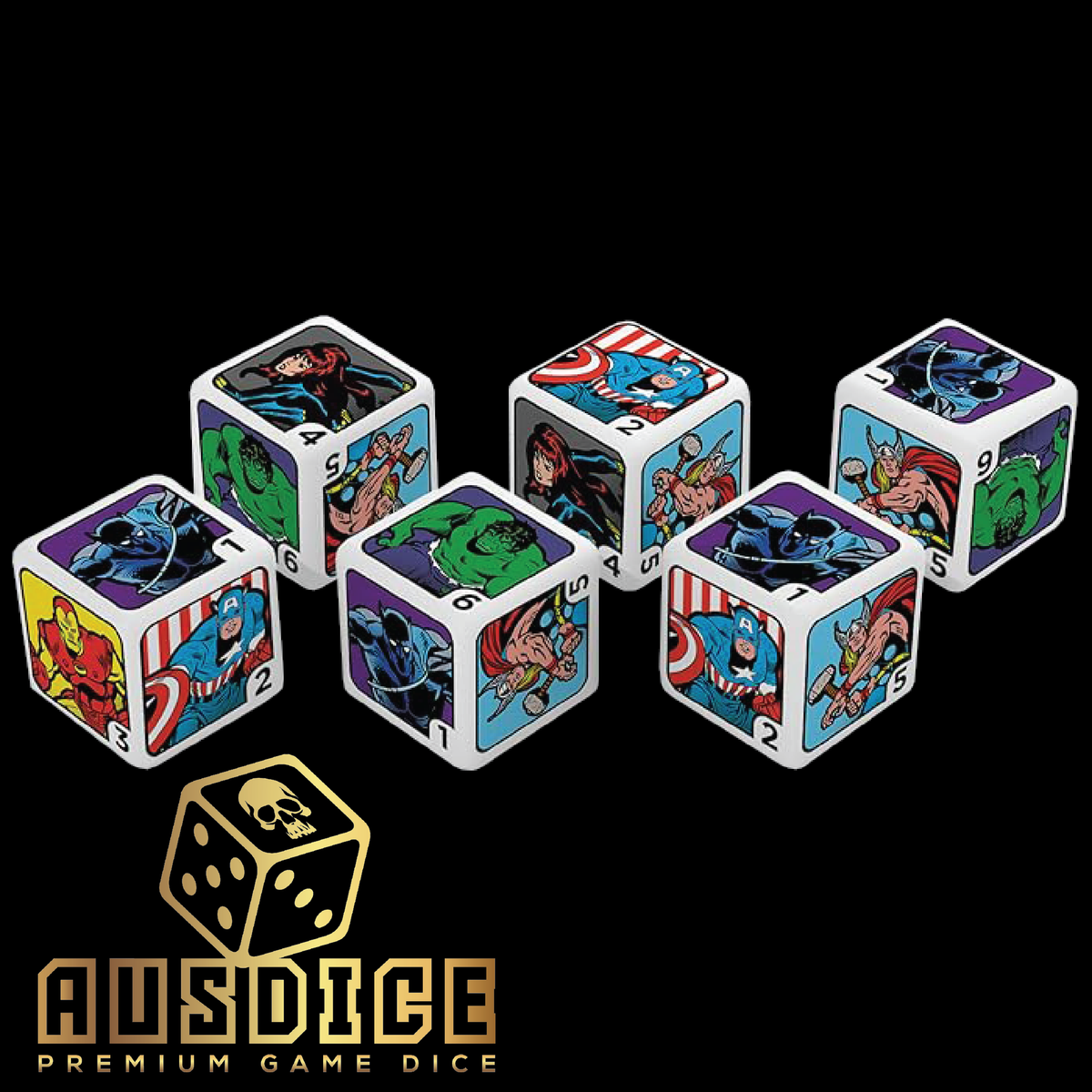 USAopoly Marvel Avengers D6 Dice Set – Ausdice
