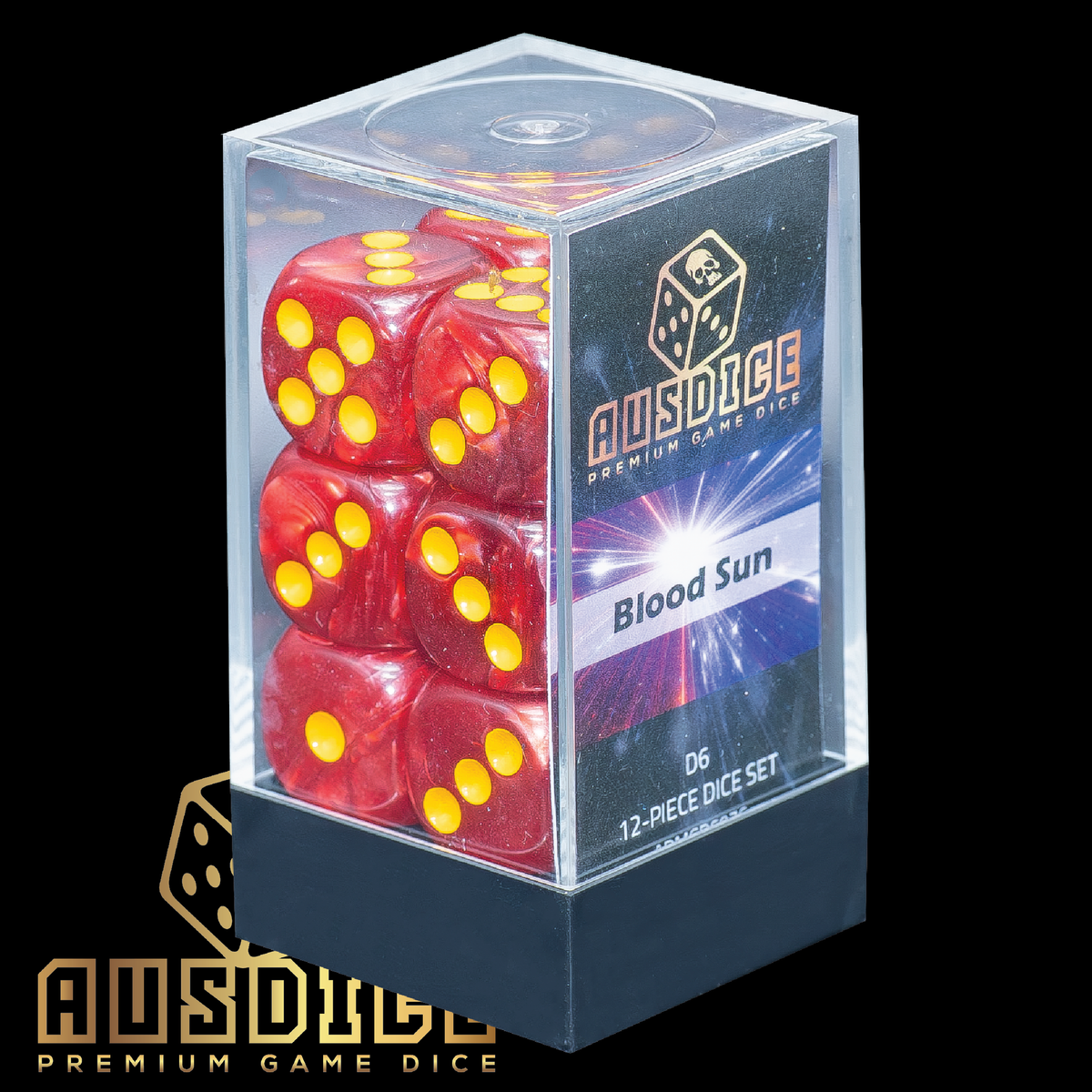 Ausdice D6 16mm Blood Sun 12-Dice Set