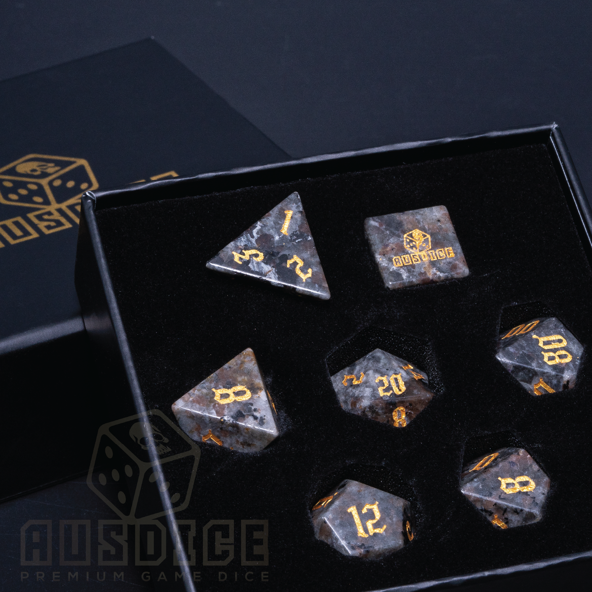 Arcane Embers Gemstone Polyhedral Dice Set – Ausdice