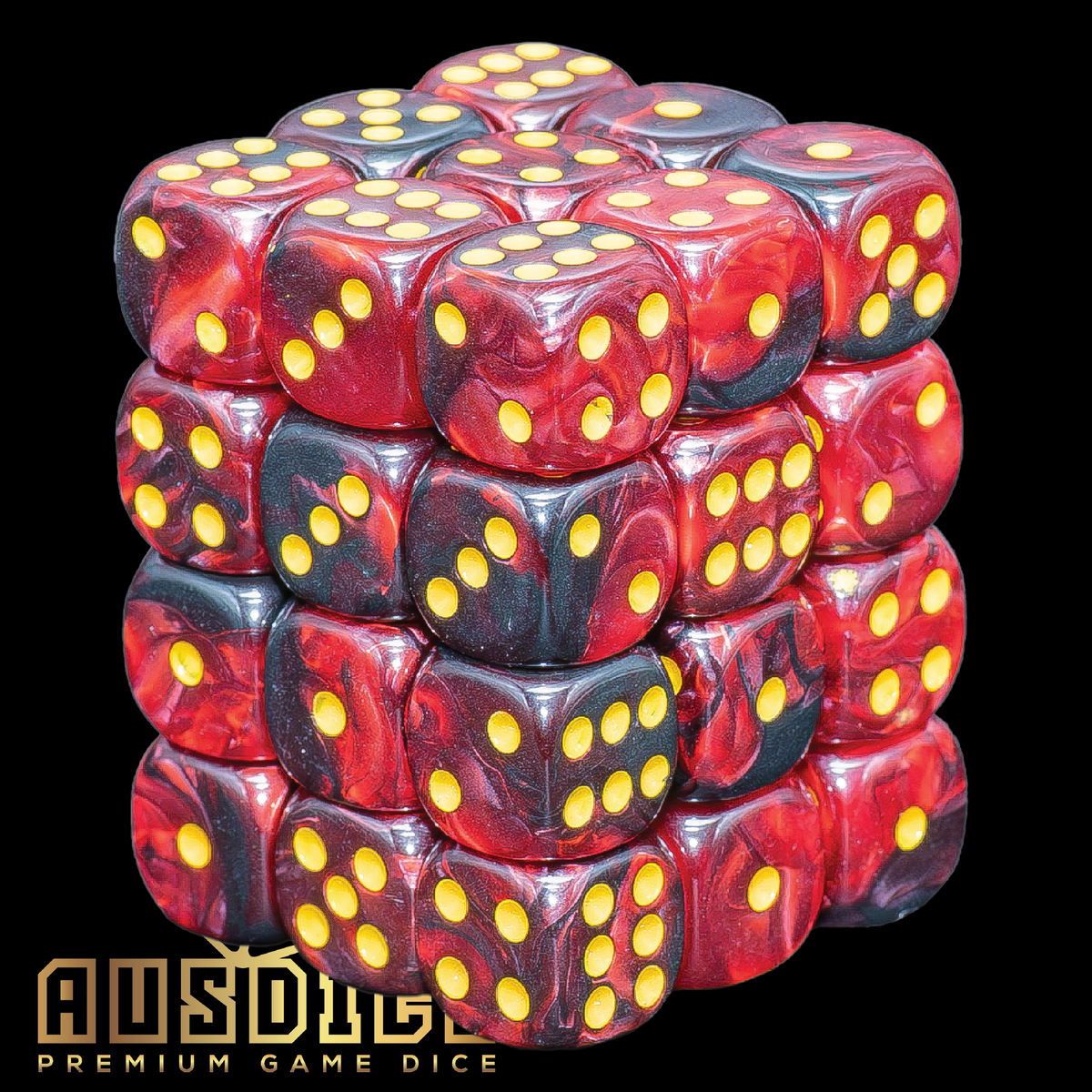 Ausdice D6 12mm Vampire Stone 36-Dice Set