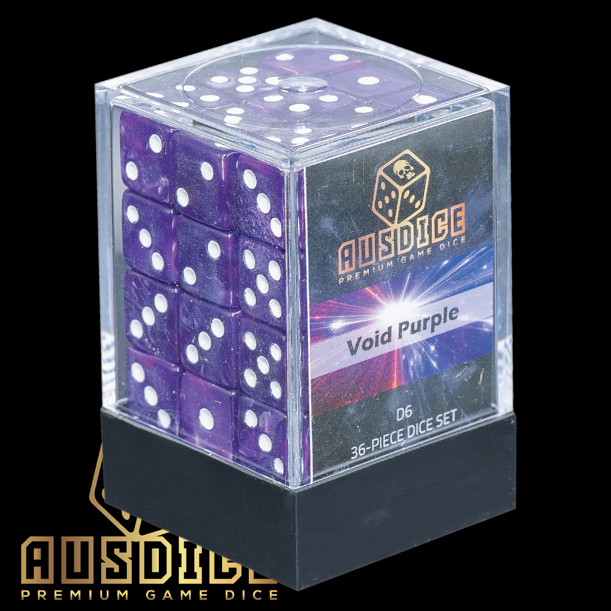 Ausdice D6 12mm Void Purple 36-Dice Set