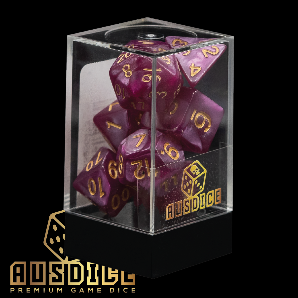 Ausdice Polyhedral Palace Pink Dice Set (7 Dice)
